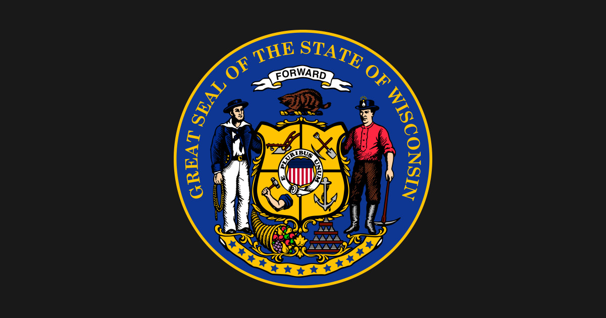 Wisconsin Coat of Arms - Wisconsin - T-Shirt | TeePublic