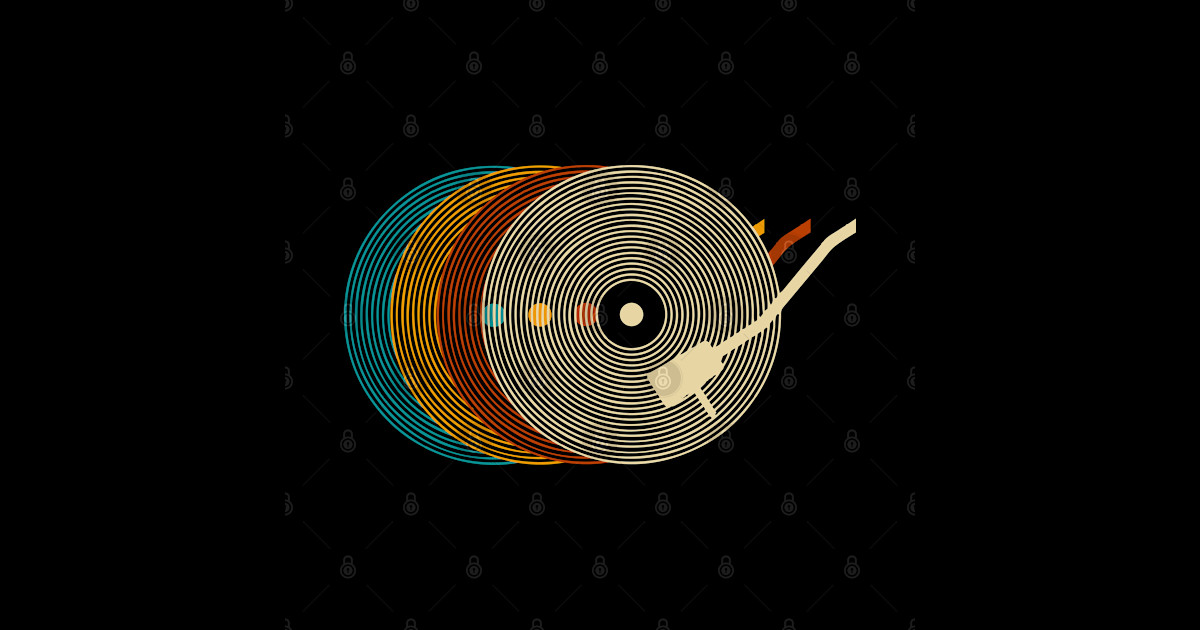 Retro vinyl record - Vinyl Record - Sticker | TeePublic