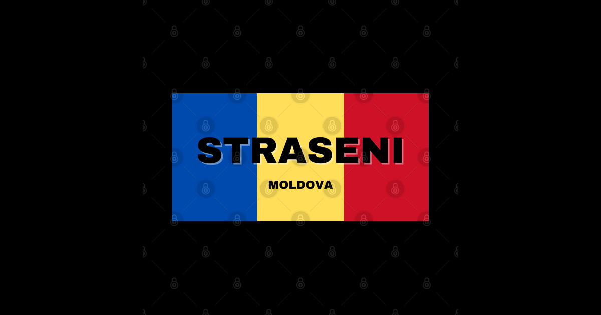 Straseni City in Moldovan Flag Colors - Moldovan Flag - Sticker | TeePublic