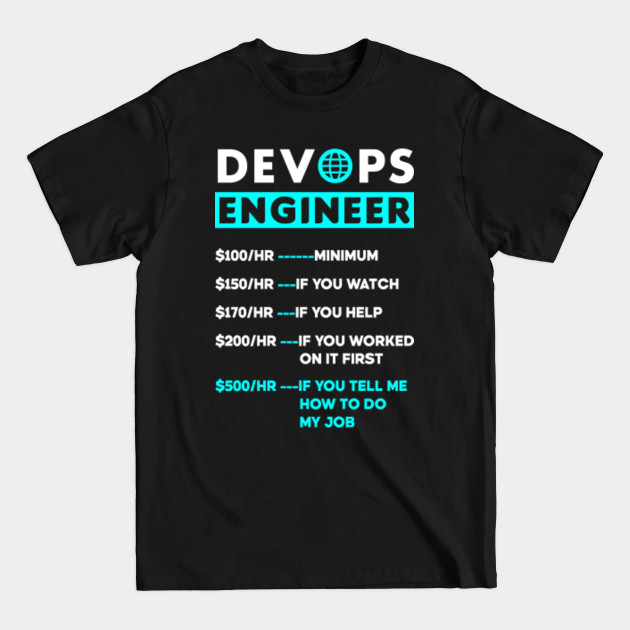 DevOps Engineer Cloud Computing Hourly Rate Funny - Devops - T-Shirt ...