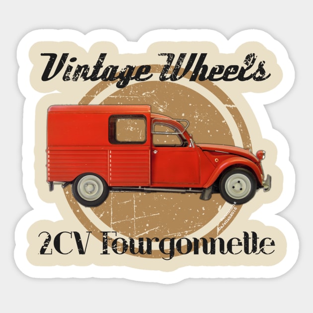 Vintage Wheels - Citroën 2CV Fourgonnette - 2cv - Sticker | TeePublic