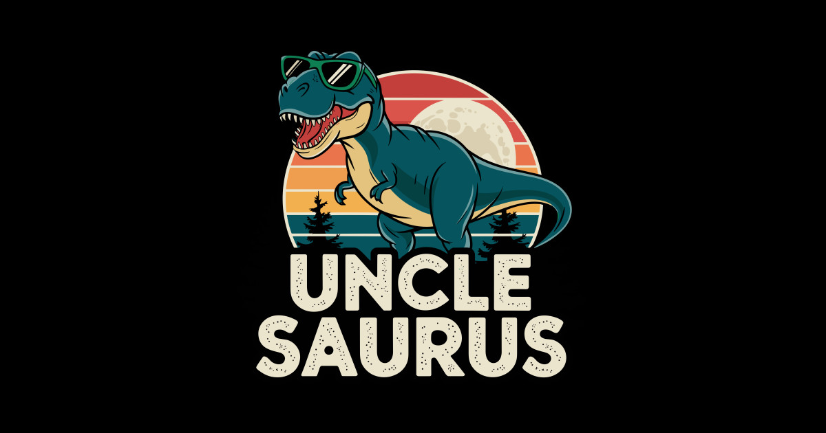 Unclesaurus Retro Uncle Saurus Dinosaur - Uncle Saurus - Sticker ...