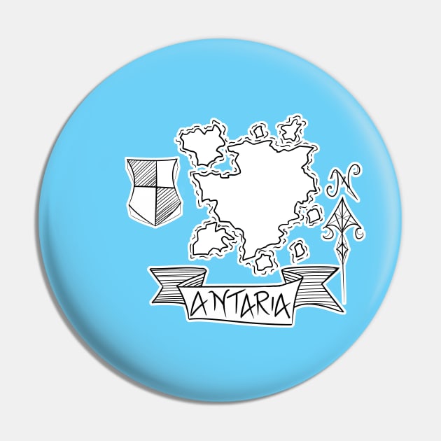 Antaria - Fantasy Map with Wind Rose and Crest - Fantasy Map - Pin ...