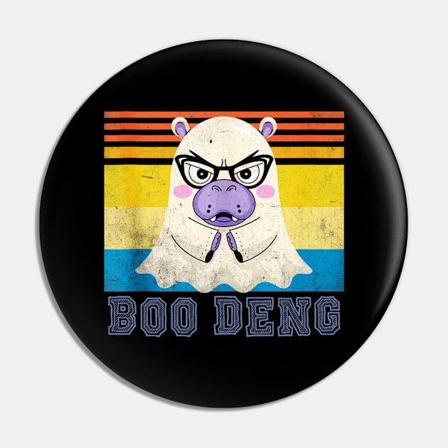 Halloween Moo Deng Baby Hippo Boo Deng - Boo Deng - Pin | TeePublic