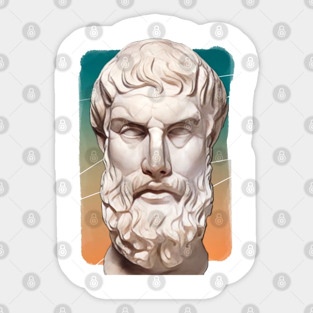 Greek philosopher Epicurus Illustration - Epicurus - Sticker | TeePublic