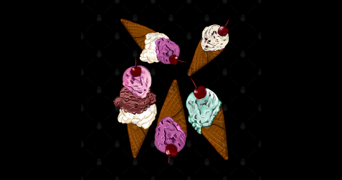 Icecreams - let’s scream for ice cream cones with cherry on top - Ice ...