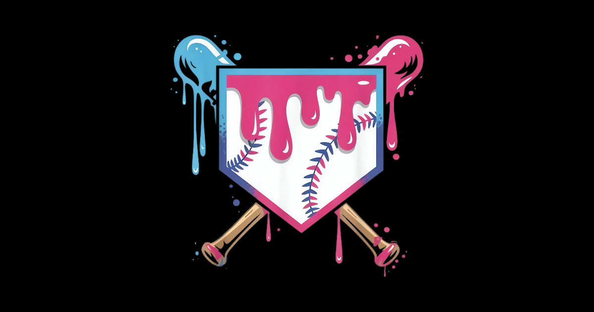 Baseball Drip For Men Women Ice Cream Drip - Baseball - Sticker | TeePublic