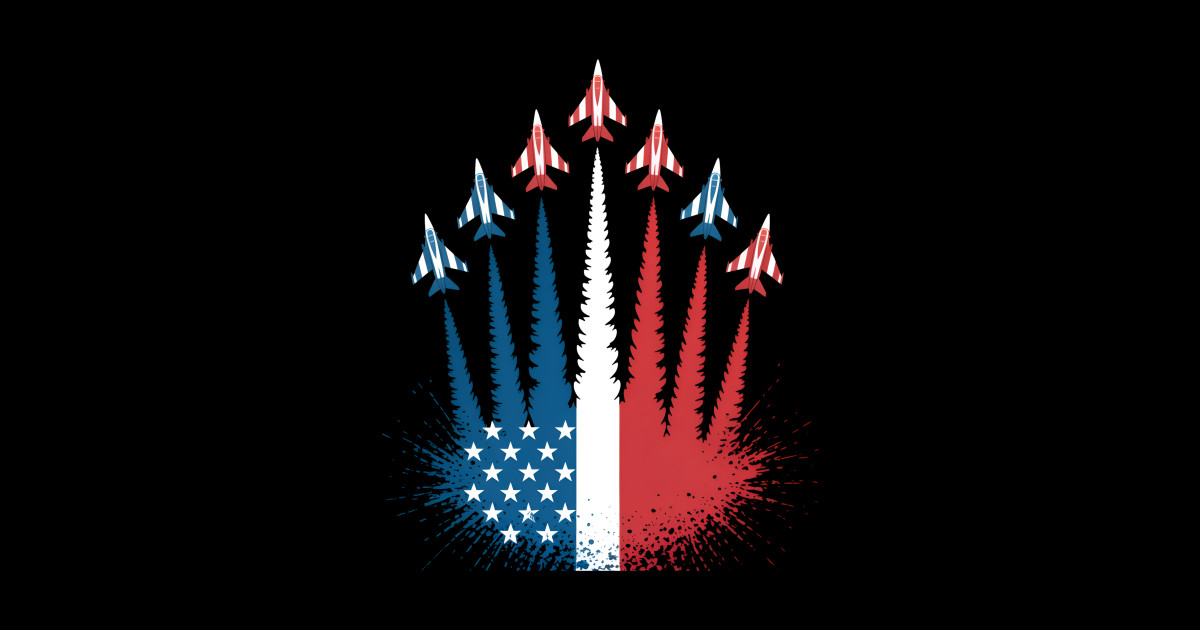 4th of July Patriotic Vintage American Flag Fighter plane - 4th Of July ...