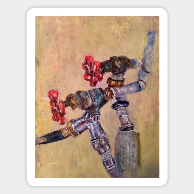 Pretty Pipes - Oil Painting - Sticker | TeePublic