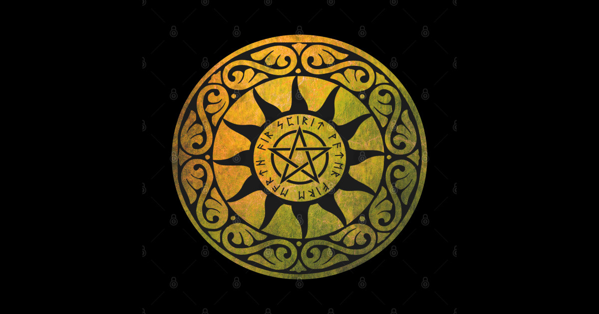 Five Elements Magical Pentacle - Orange Version - Pentacle - Posters ...