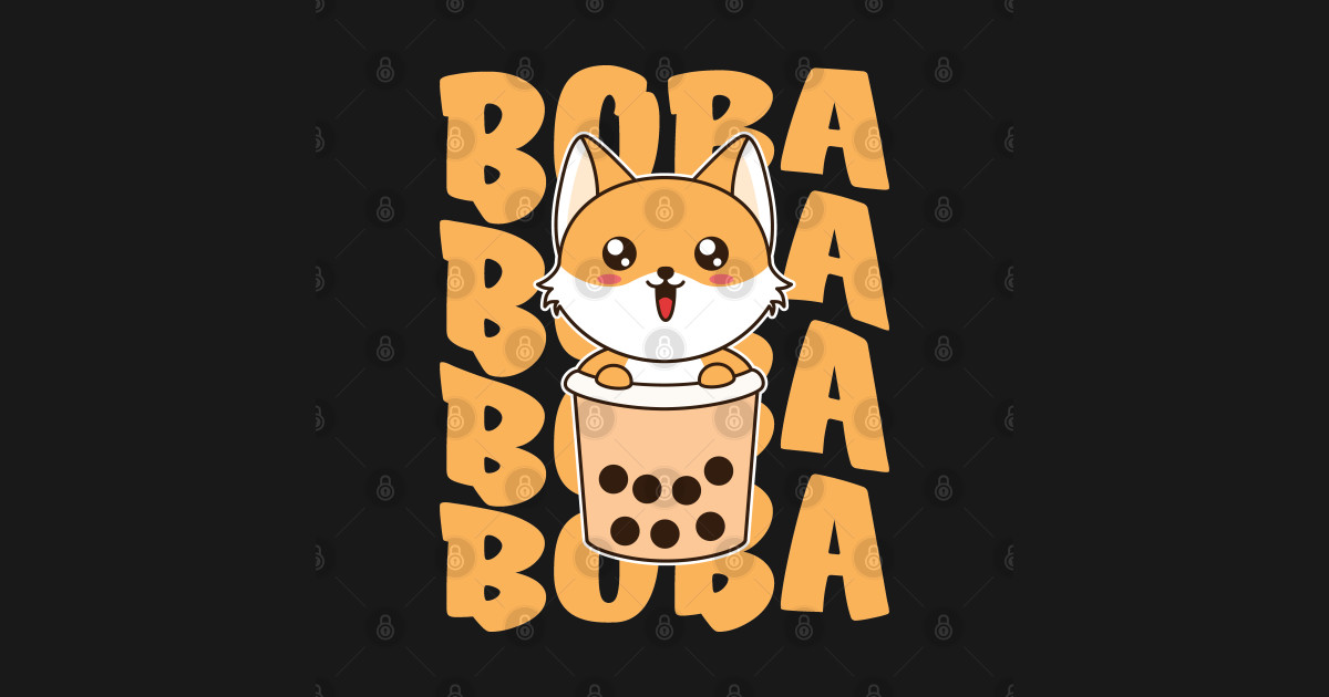 Cute Fox And Boba | Bubble Tea Lover - Fox Boba - T-Shirt | TeePublic