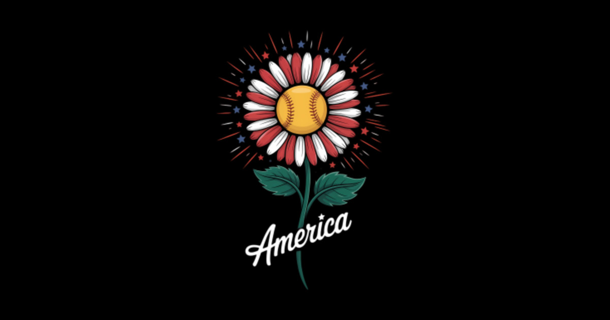 America Fireworks Flower Softball Independence Day July 4th - America ...
