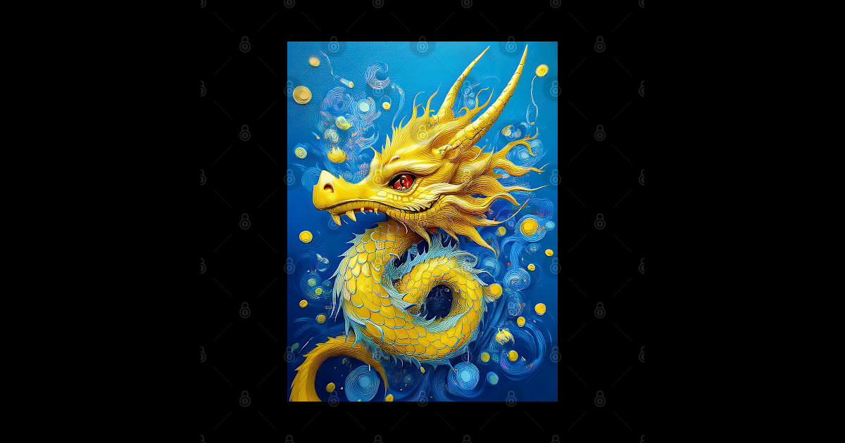 Yellow dragon - Dragon - Sticker | TeePublic