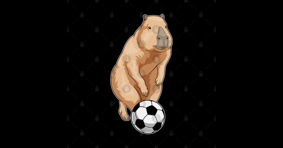Capybara Soccer player Soccer - Soccer - Sticker | TeePublic