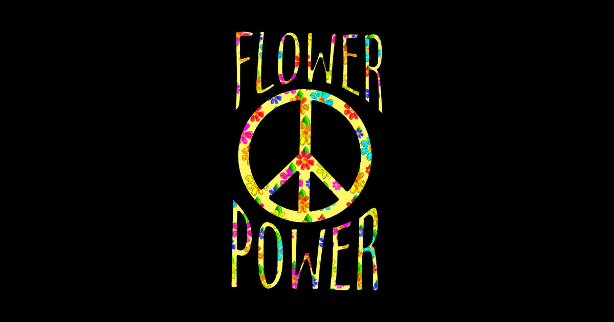 Flower Power Peace Sign - Peace Sign - Sticker | TeePublic