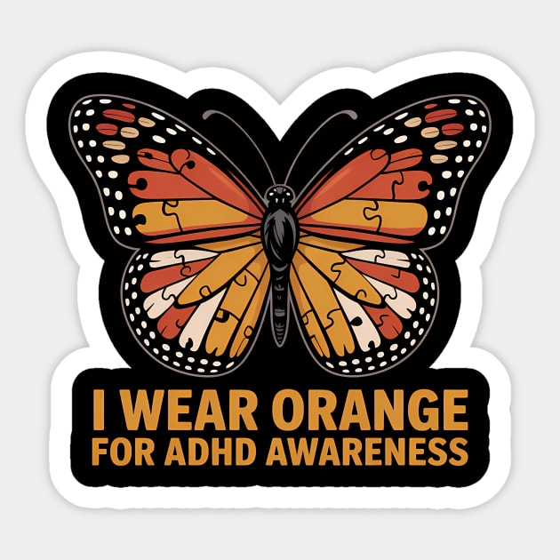 ADHD Awareness Month ADHD Orange butterfly - Adhd Awareness Month ...