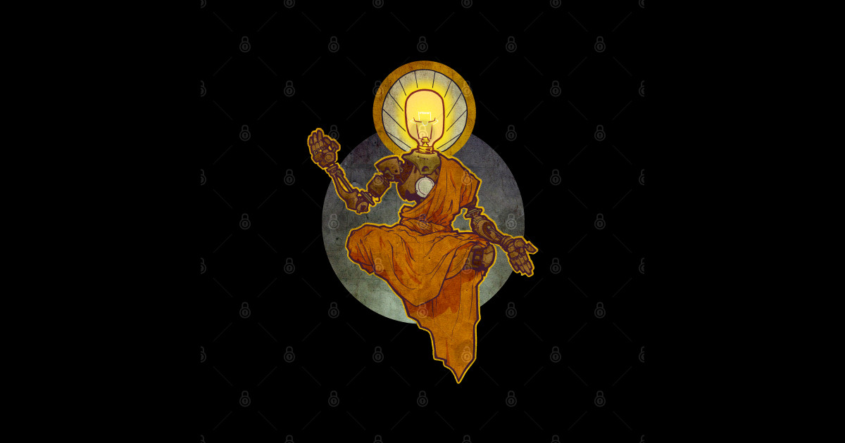 Mechanical Monk of Enlightenment - Monk - Sticker | TeePublic