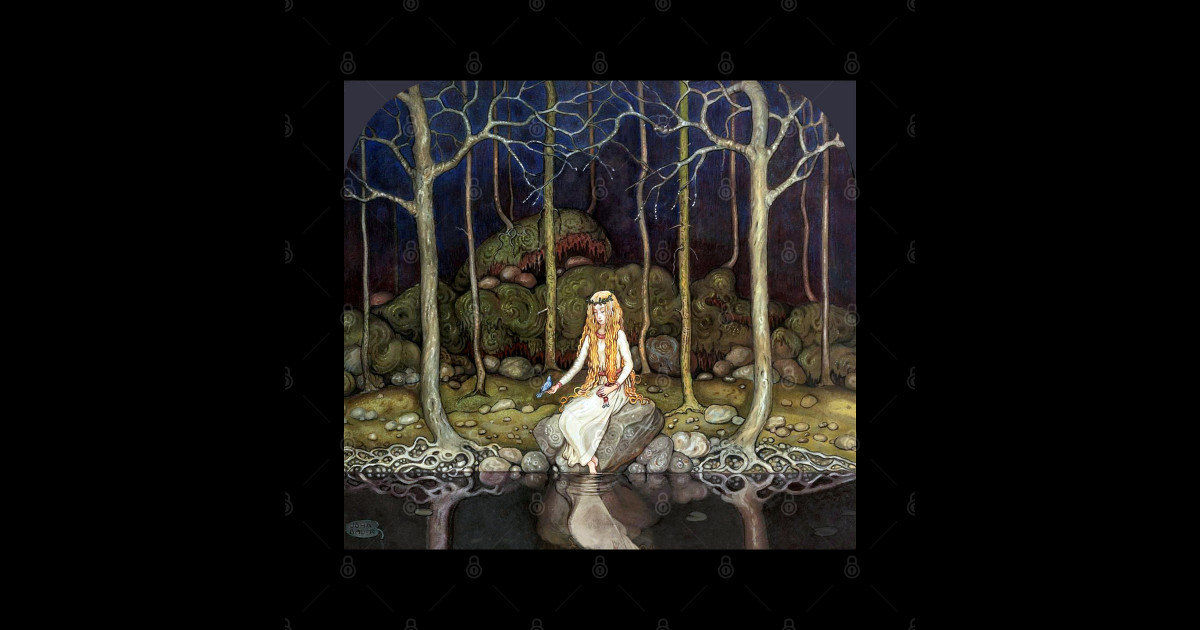 Princess in the Forest - John Bauer - Princess Tuvstarr - Sticker ...