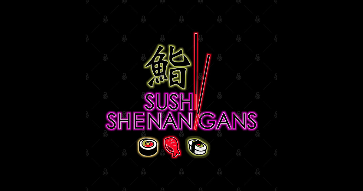 Sushi Shenanigans - Neon Sushi - Sticker | TeePublic
