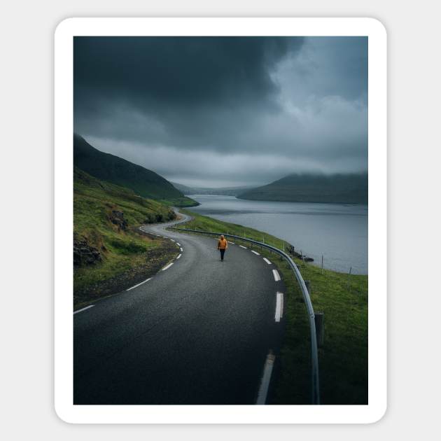 Faroe Islands Road - Freeway - Sticker | TeePublic