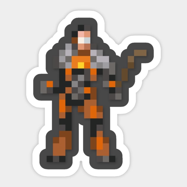 Gordon Freeman low-res pixelart - Dailychallenge - Sticker | TeePublic