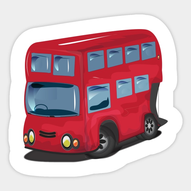 Red London Bus - London Bus - Sticker | TeePublic