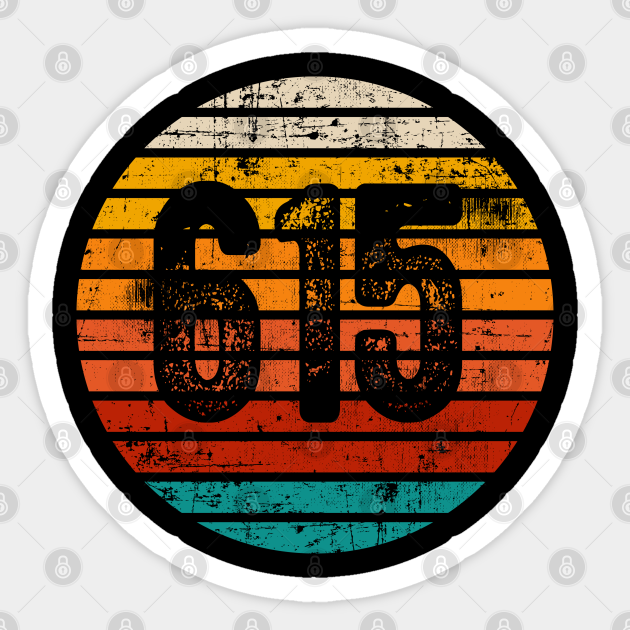 Distressed Vintage Sunset 615 Area Code - 615 Area Code - Sticker ...