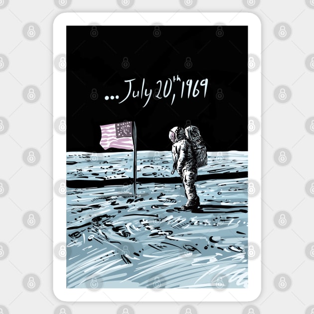 Moon landing 1969 - Moon Landing - Sticker | TeePublic