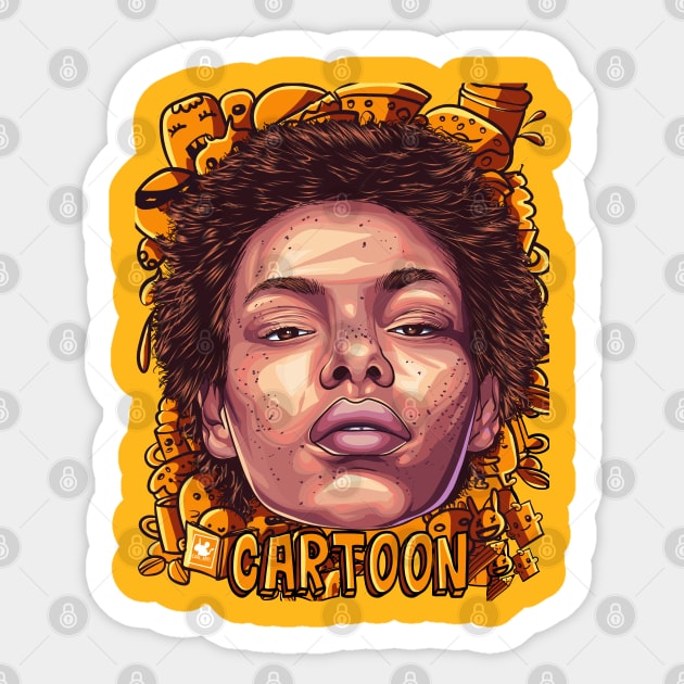 Doodle Face Art - Doodleshirt - Sticker | TeePublic