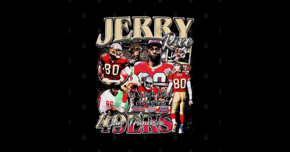 Jerry Rice Vintage Bootleg - Jerry Rice - Sticker | TeePublic