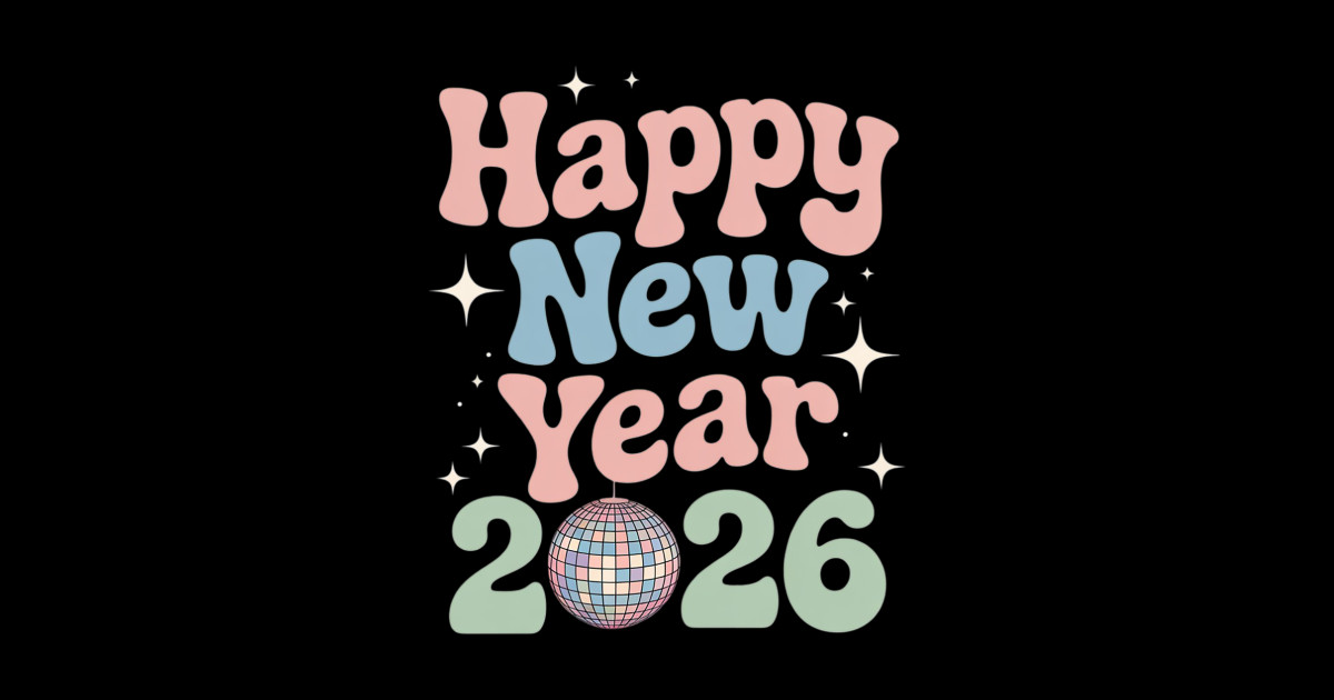 Happy New Year 2026 Party Cute New Years Eve NYE 2026 - Groovy Happy ...