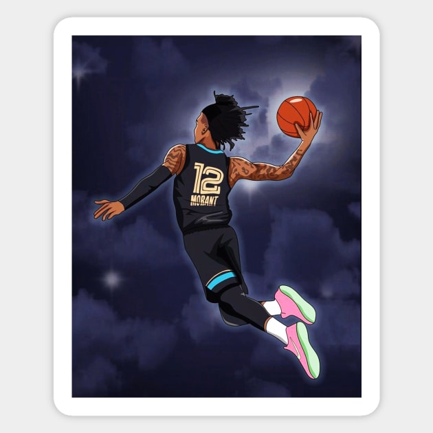 shoot ja morant - Basketball - Sticker | TeePublic