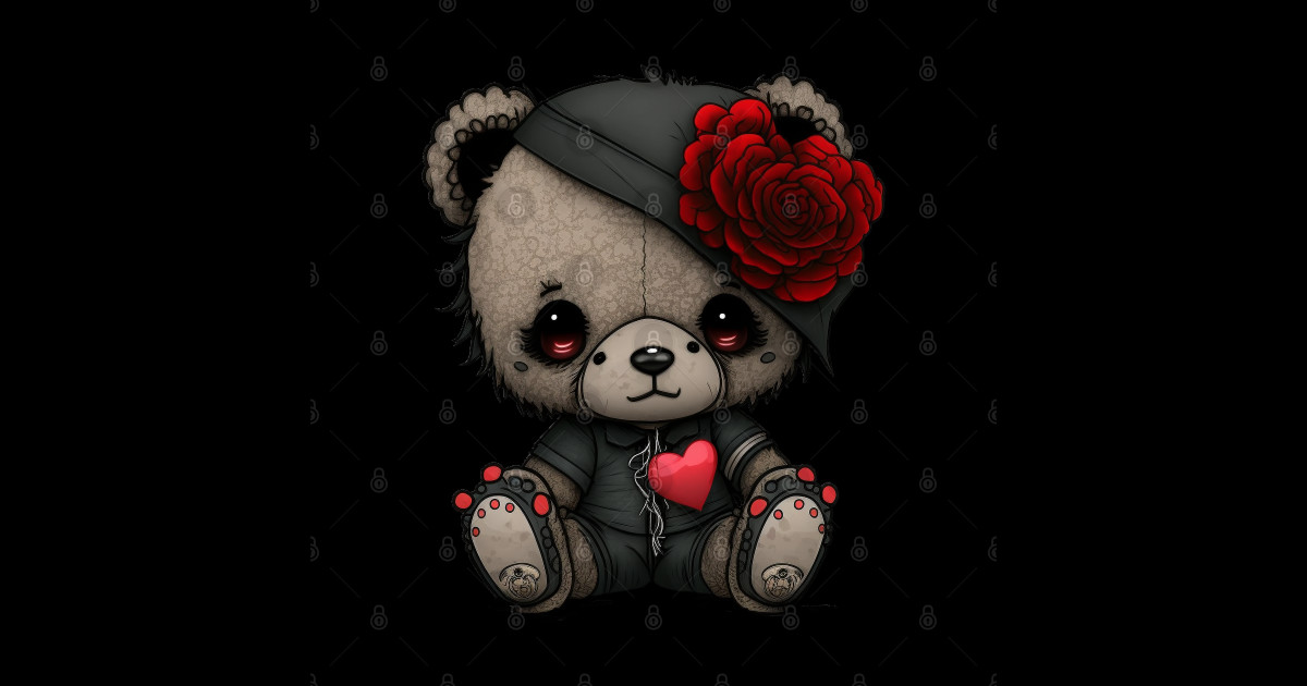 rose emo teddy - Emo - Sticker | TeePublic