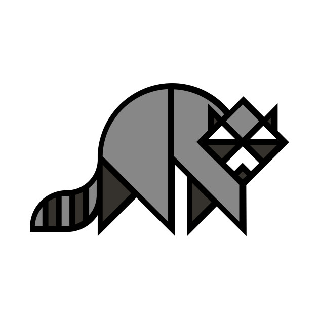 Geometric Raccoon Cartoon - Raccoon - T-Shirt | TeePublic