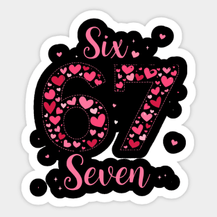 Preppy 67 Valentine Six Seven Dice 6 7 Stickers for Sale | TeePublic