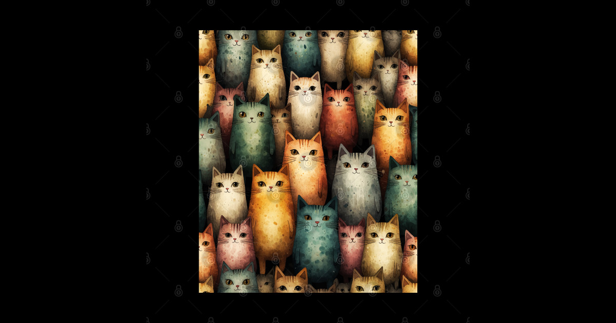 fuzzy cats - Cat - Sticker | TeePublic