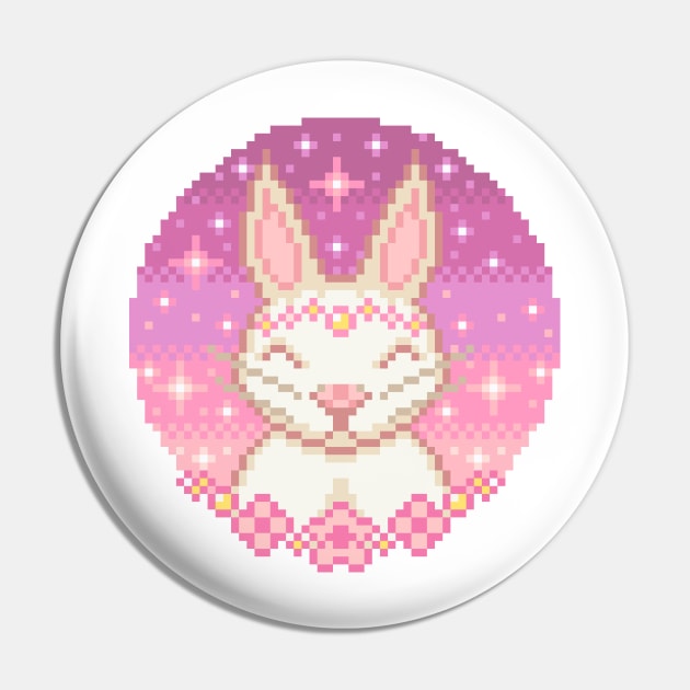 Kawaii bunny pixel art - Bunny - Pin | TeePublic