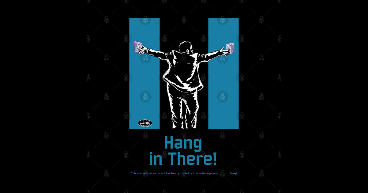 Lumon Blue Hang In There Innies - Severance - Sticker | TeePublic