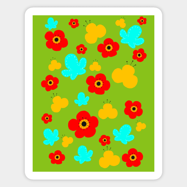 Bloom (Green Background) - Spring - Sticker | TeePublic