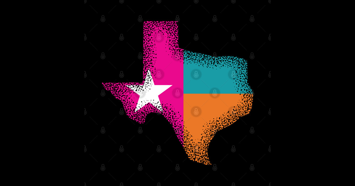 Texas State in Retro San Antonio Colors - San Antonio - Sticker | TeePublic