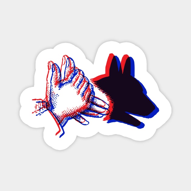 3D Shadow Puppet - PUPPY - Puppet - Magnet | TeePublic