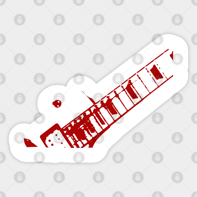 Red guitar neck - Guitar - Sticker | TeePublic