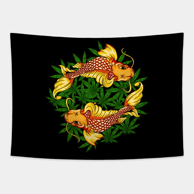 Pisces 420 Marijuana Zodiac Cannabis Astrology Weed - Pisces - Tapestry ...