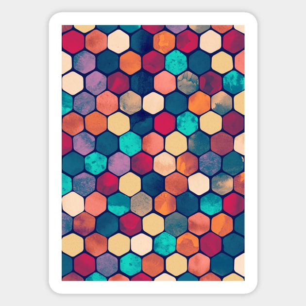 Textured Hexagon Pattern - Abstract - Sticker | TeePublic