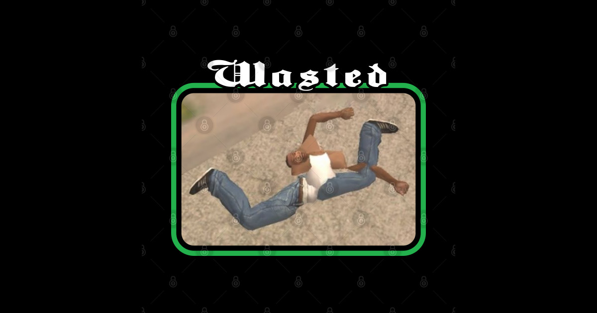 Wasted CJ Bug - Gta - Sticker | TeePublic