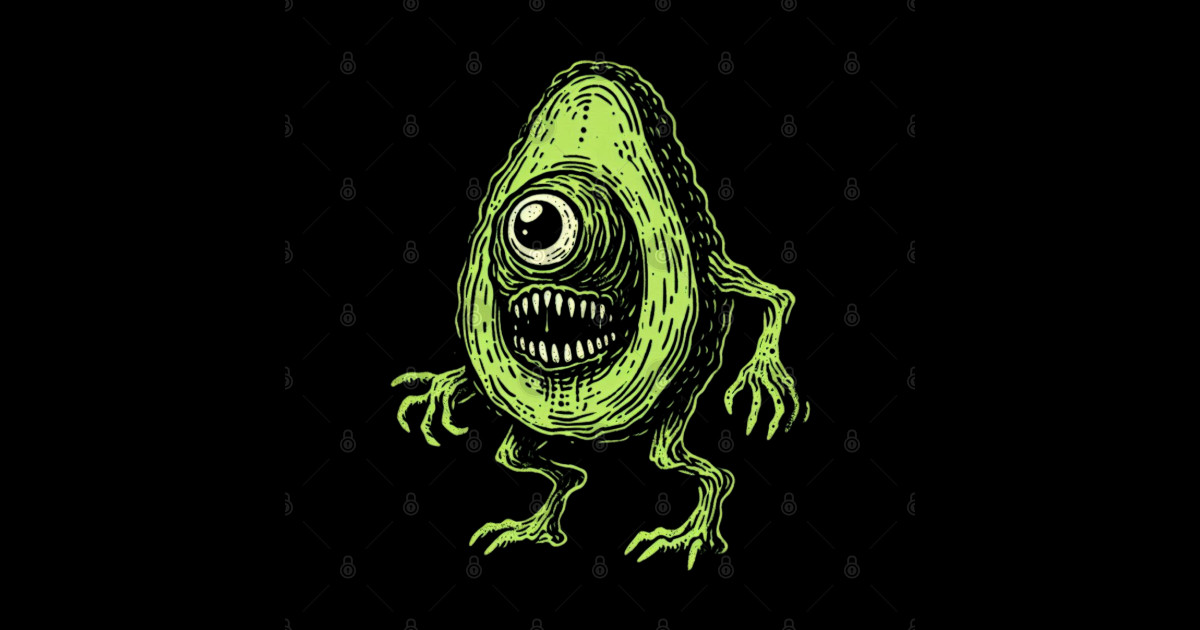 Avo-monster - Avocado - Sticker | TeePublic