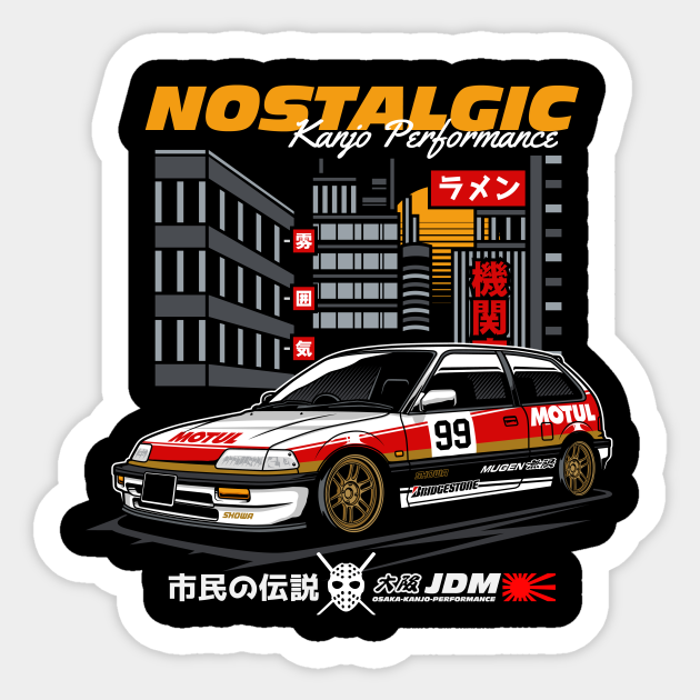 Civic EF9 Kanjo - Civic Ef - Sticker | TeePublic