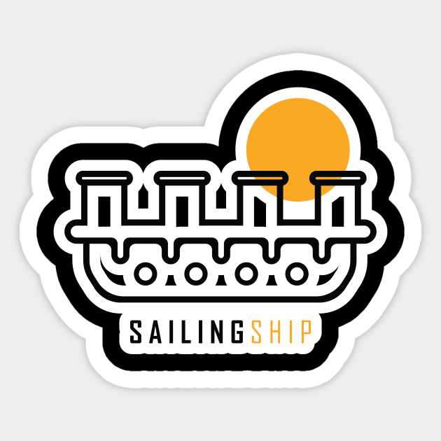 Sailing Boat Sticker logo design. Sea transportation objects icon ...