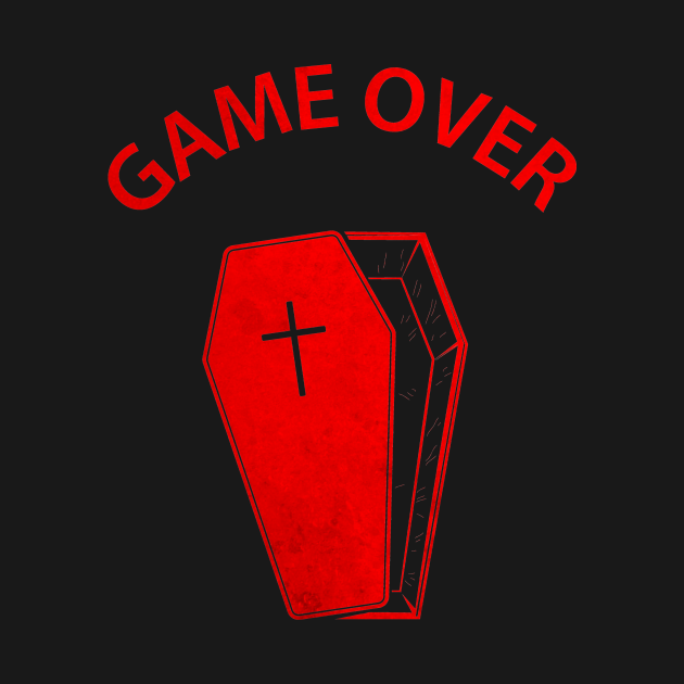 Goth Coffin Game Over Creepy Halloween Aesthetic - Coffin - T-Shirt ...