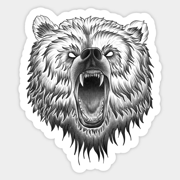 bear roaring drawing